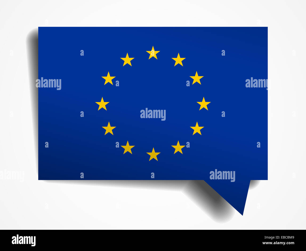 European Union flag paper 3d realistic speech bubble on white ...