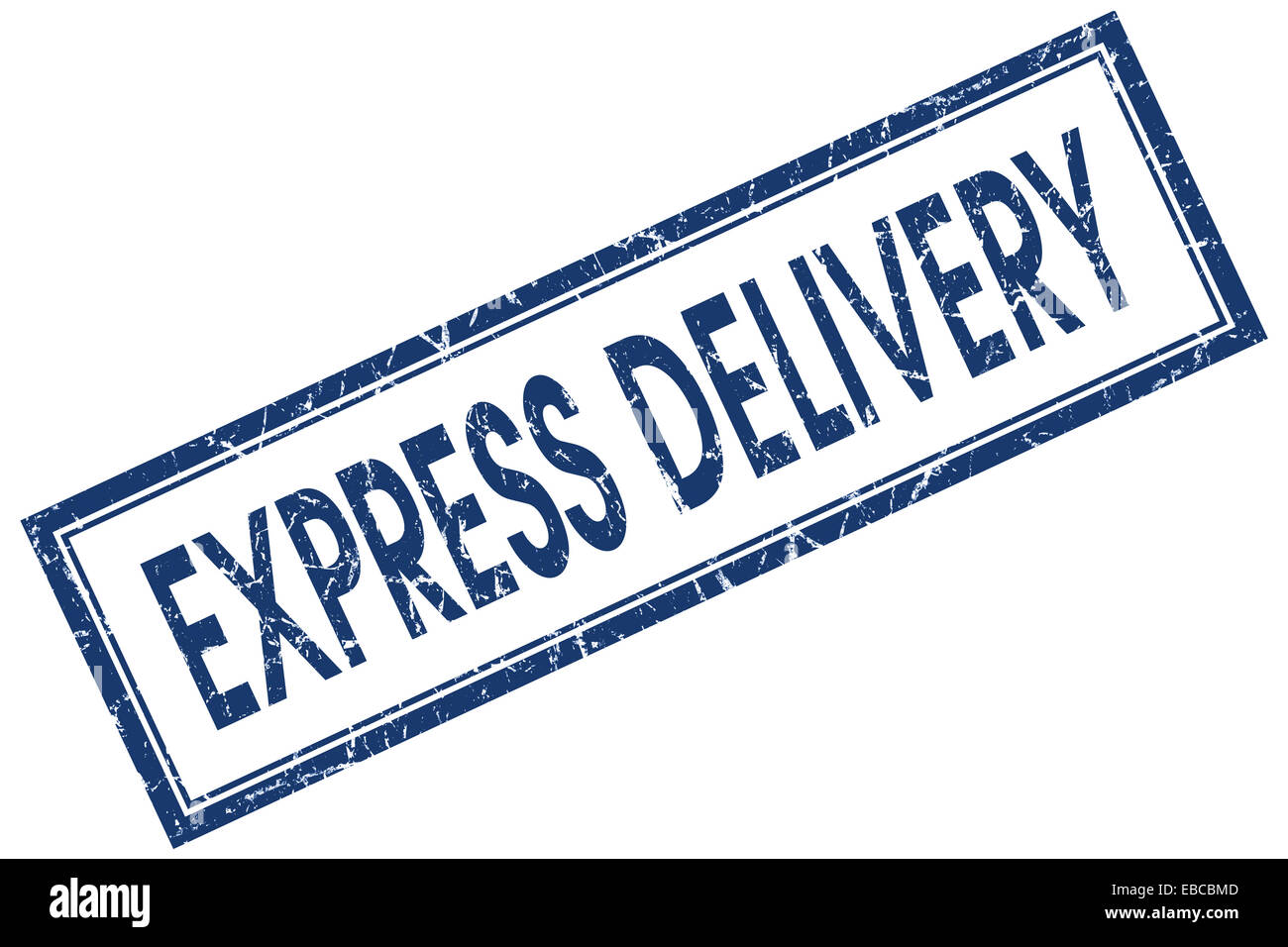 express delivery blue square stamp isolated on white background Stock ...