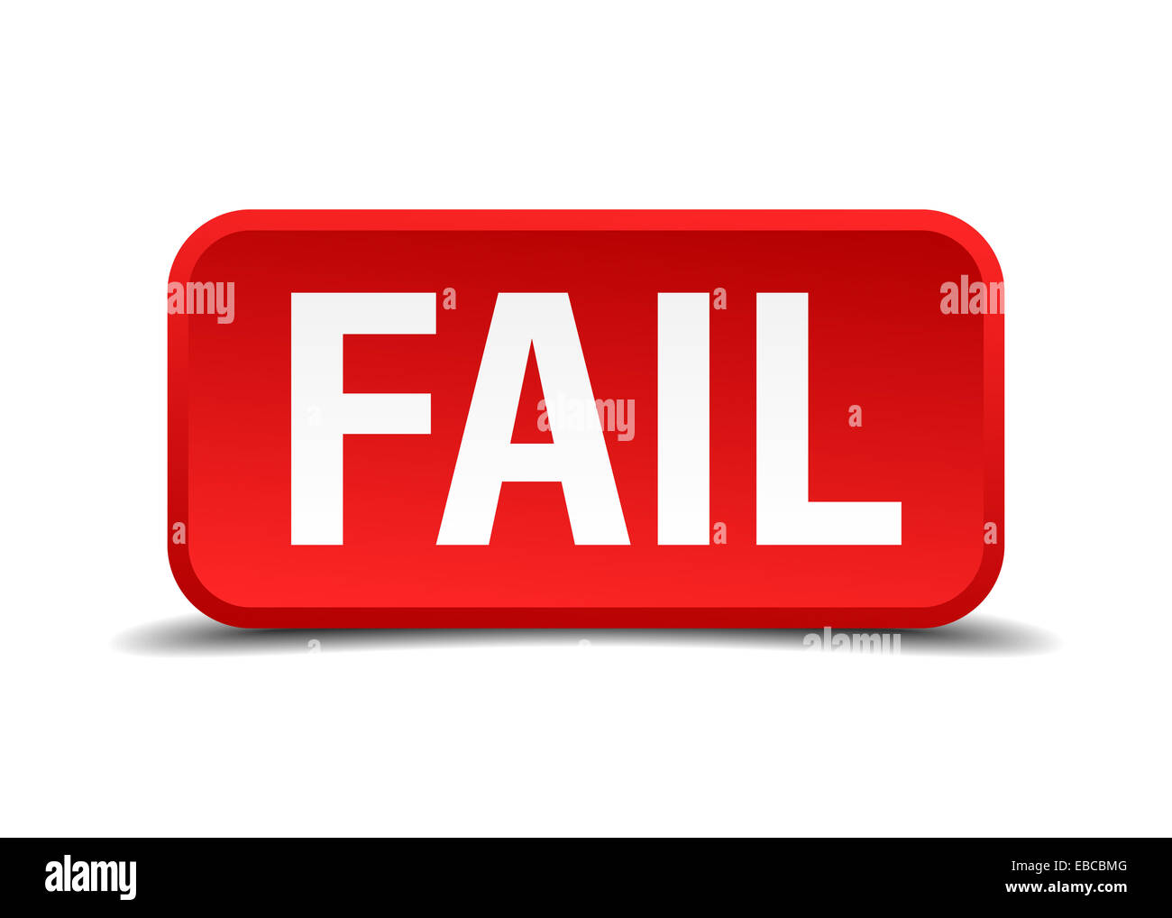 Fail red 3d square button isolated on white background Stock Photo - Alamy