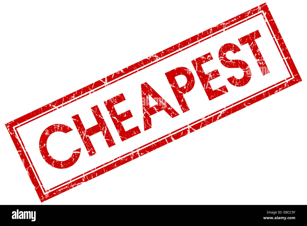 Cheapest red square grungy stamp isolated on white background Stock ...