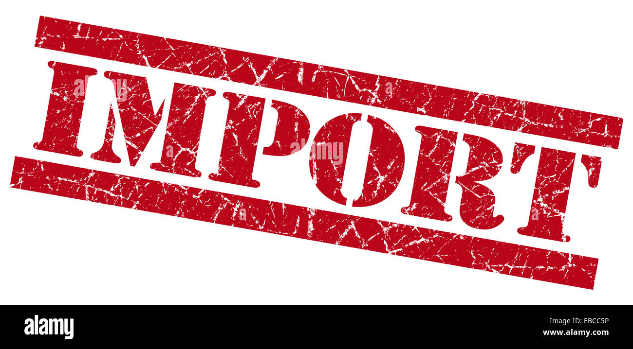 Import grunge red stamp Stock Photo - Alamy