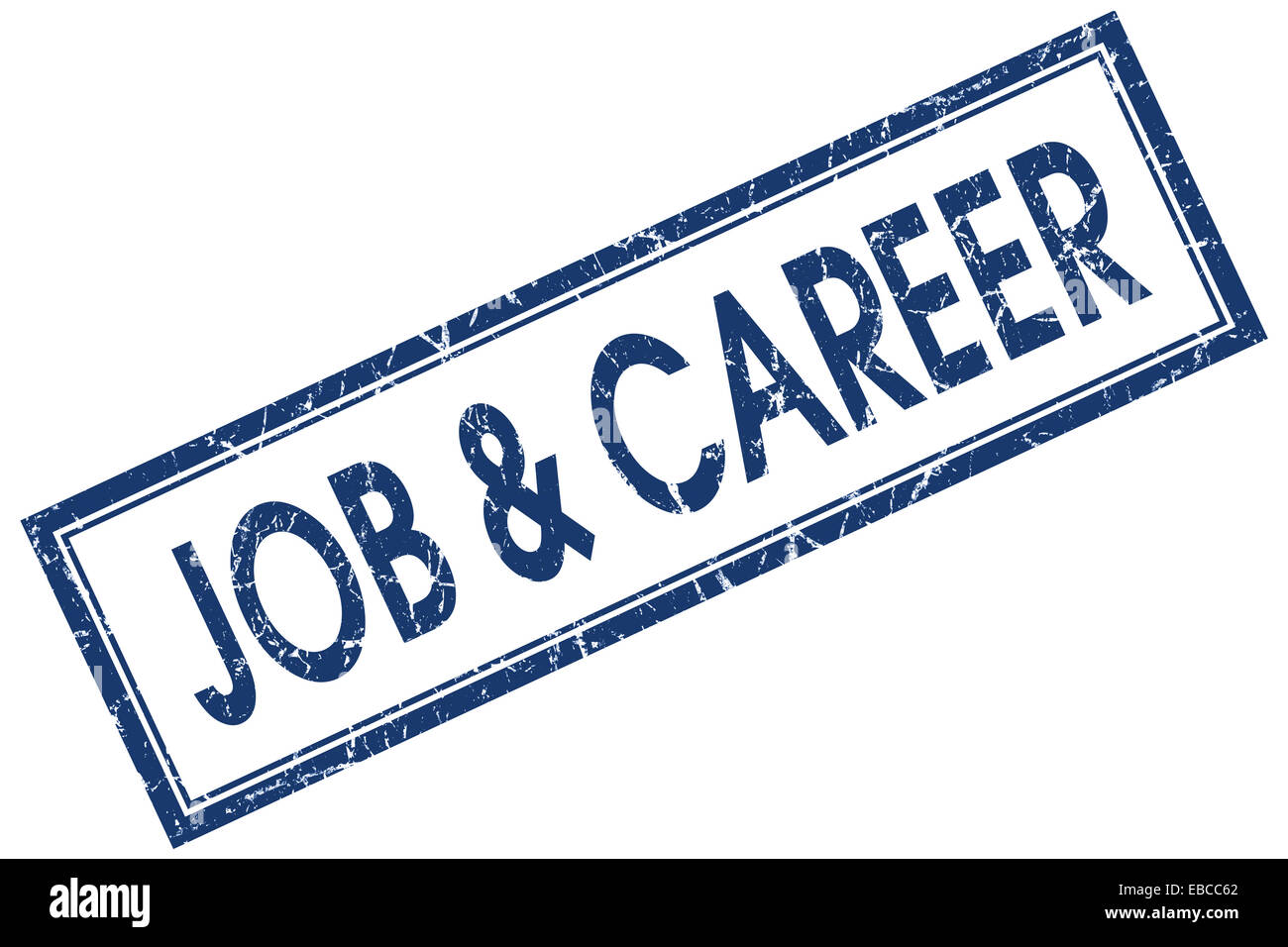 job and career blue square stamp isolated on white background Stock ...