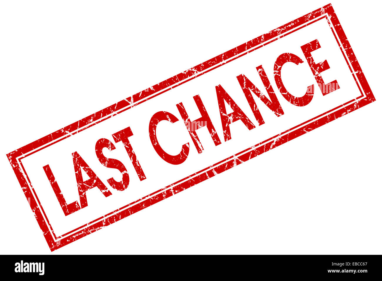 last chance red square stamp isolated on white background Stock Photo ...