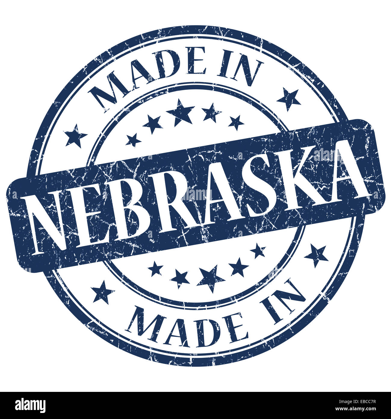made in Nebraska blue round grunge isolated stamp Stock Photo - Alamy
