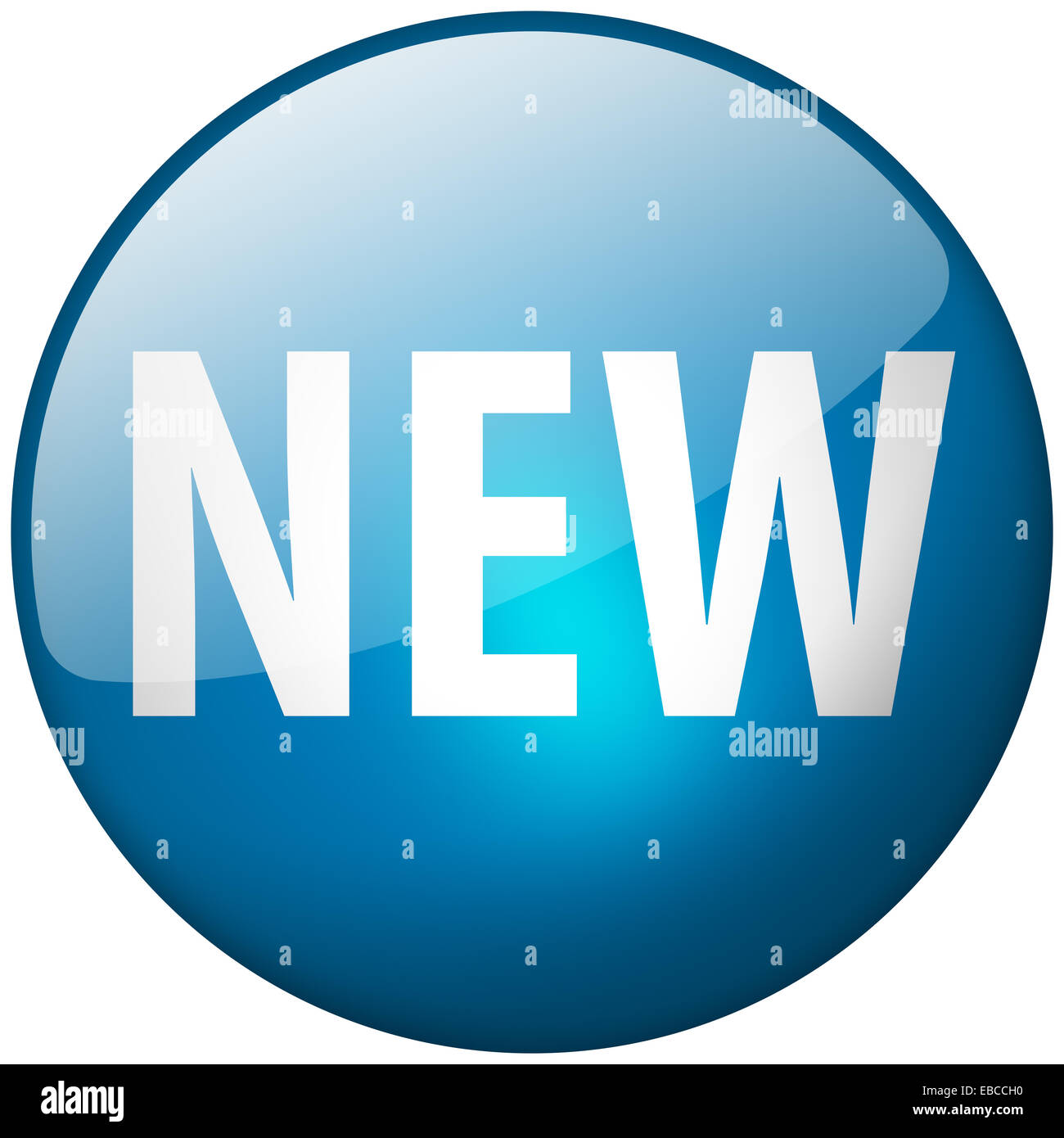 New Round Blue Glass Shiny Button Stock Photo - Alamy