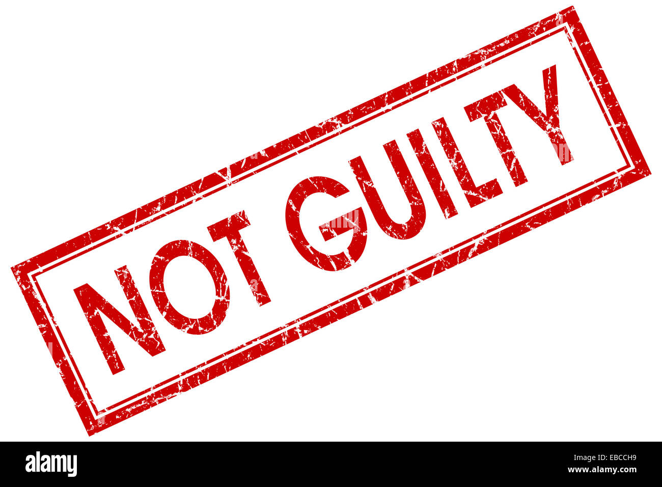 not guilty red square stamp isolated on white background Stock Photo ...