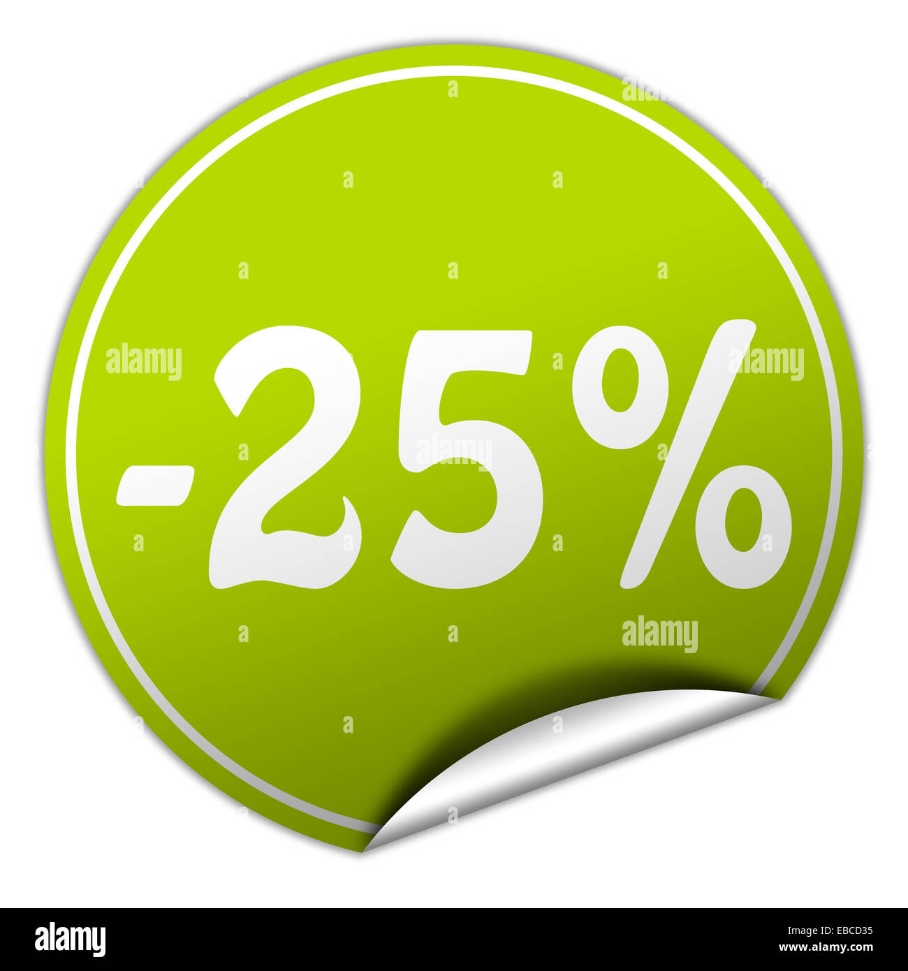 discount round green sticker on white background Stock Photo - Alamy
