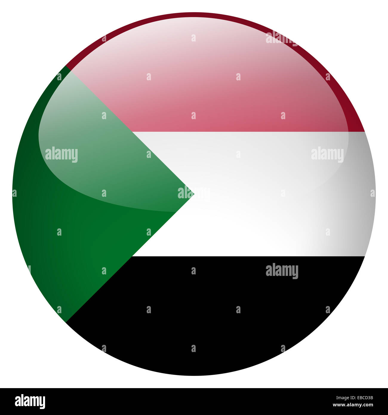 Glossy icon flag sudan Cut Out Stock Images & Pictures - Alamy