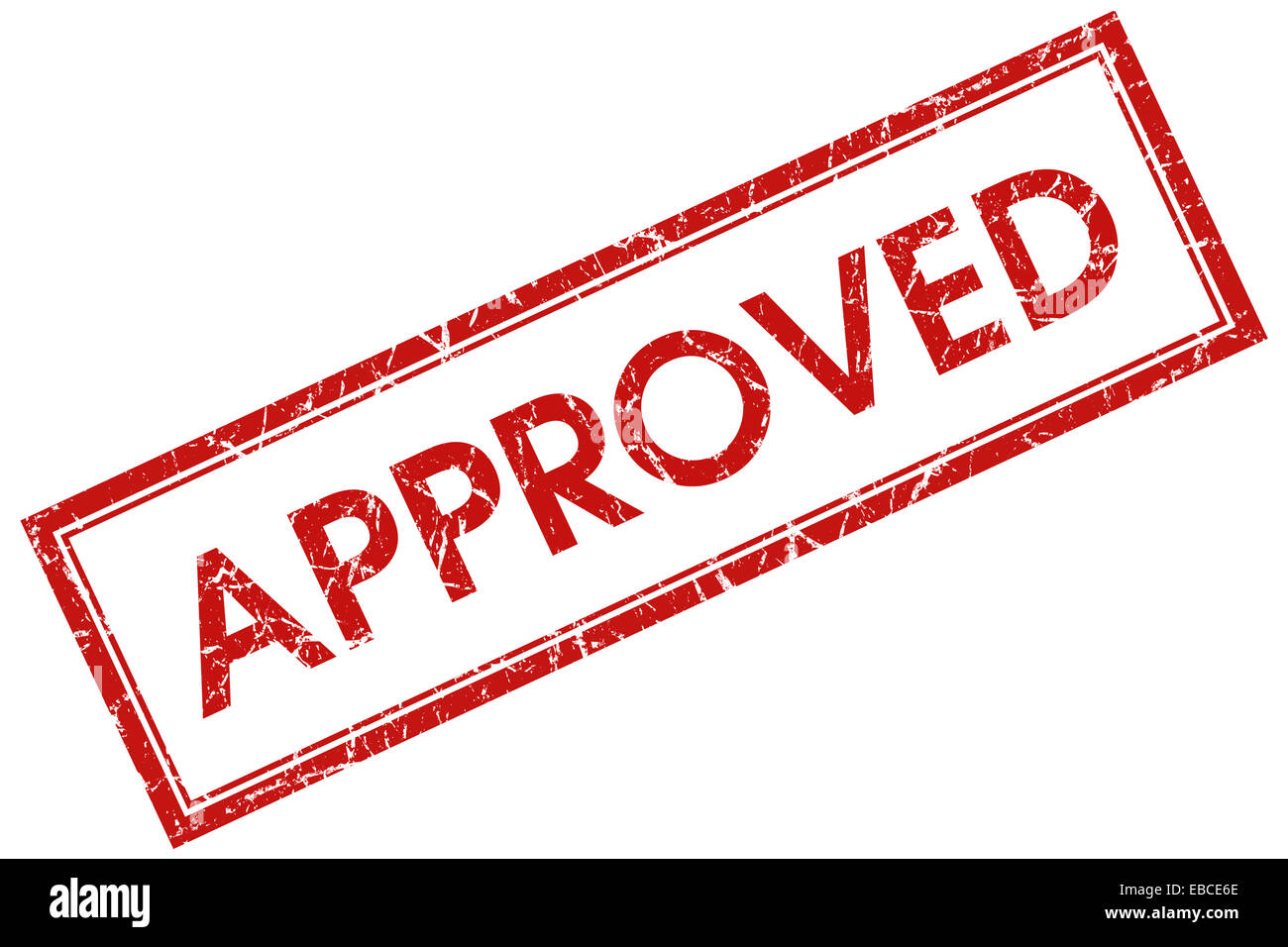 approved red square stamp Stock Photo - Alamy