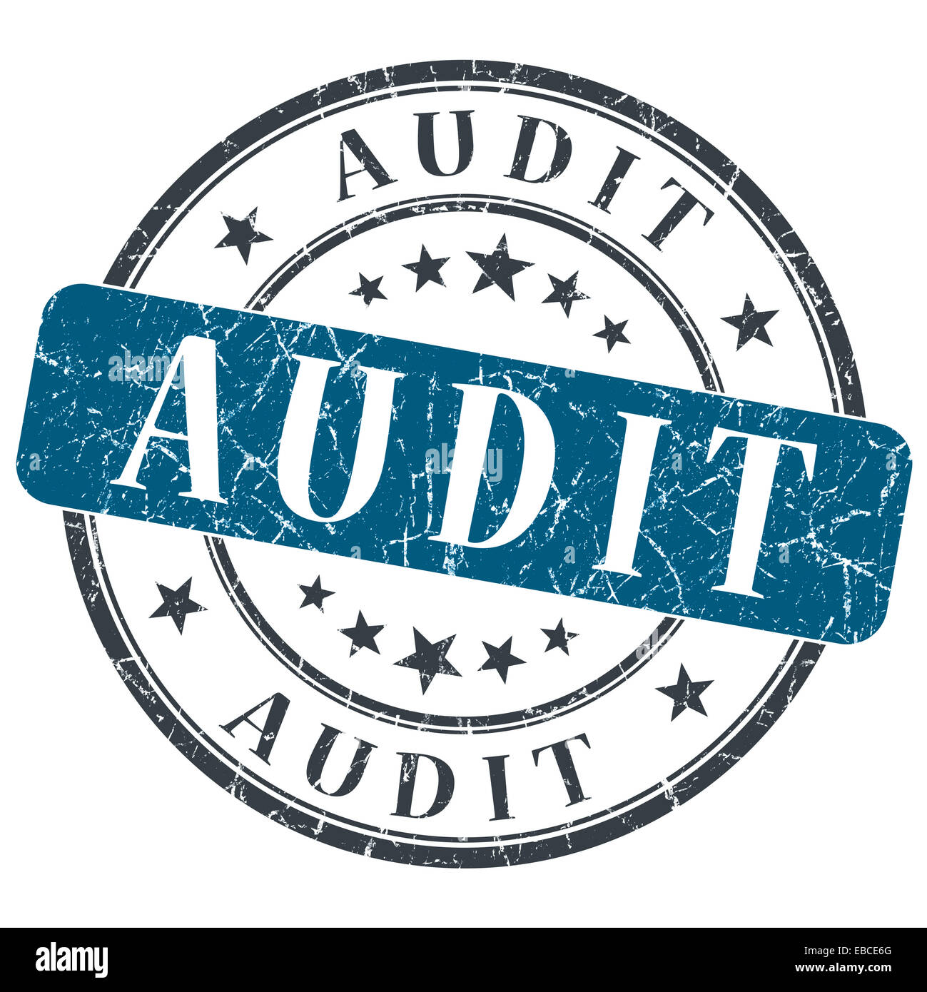 Audit blue round grungy stamp isolated on white background Stock Photo ...