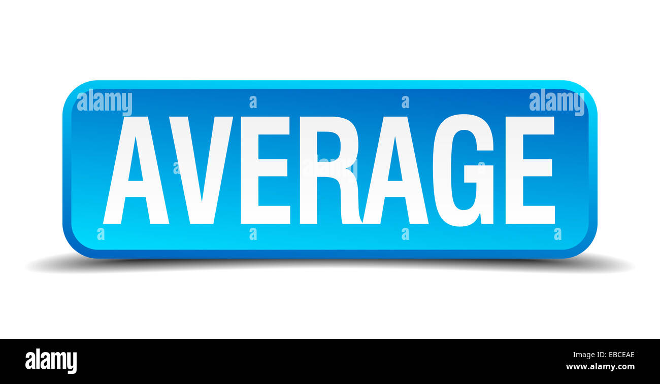 average blue 3d realistic square isolated button Stock Photo - Alamy