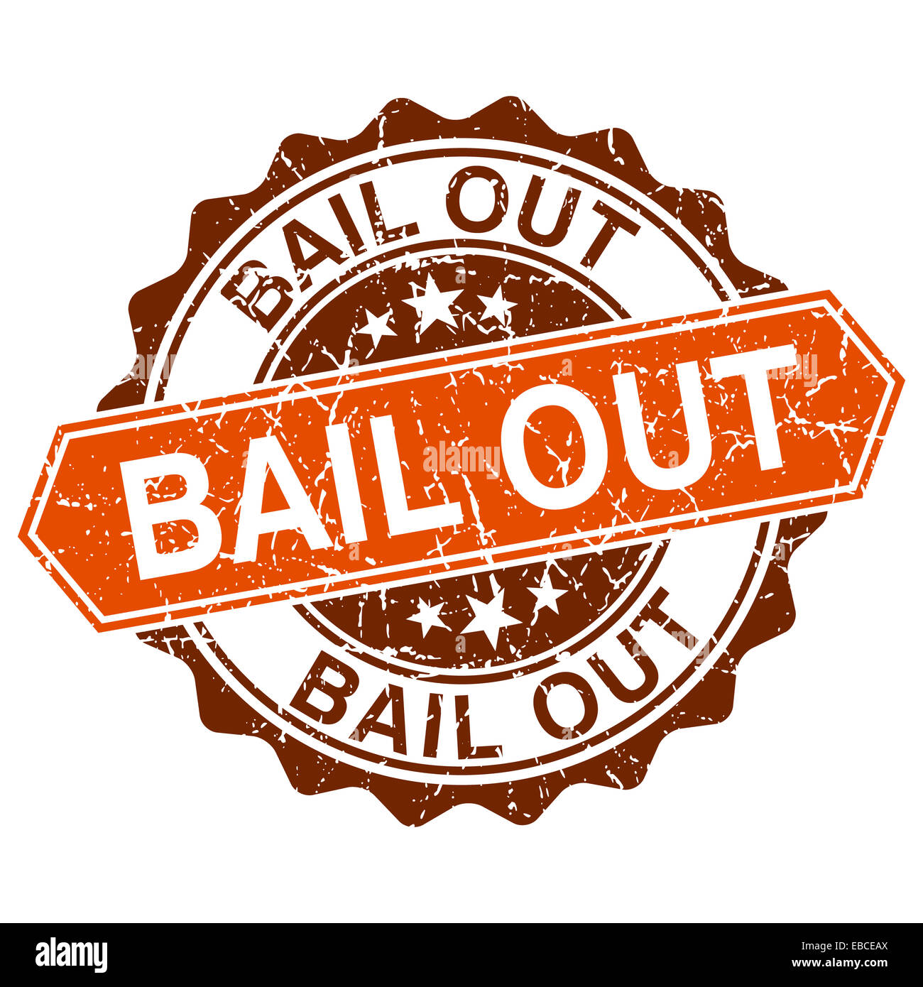 Bail out grungy stamp isolated on white background Stock Photo - Alamy