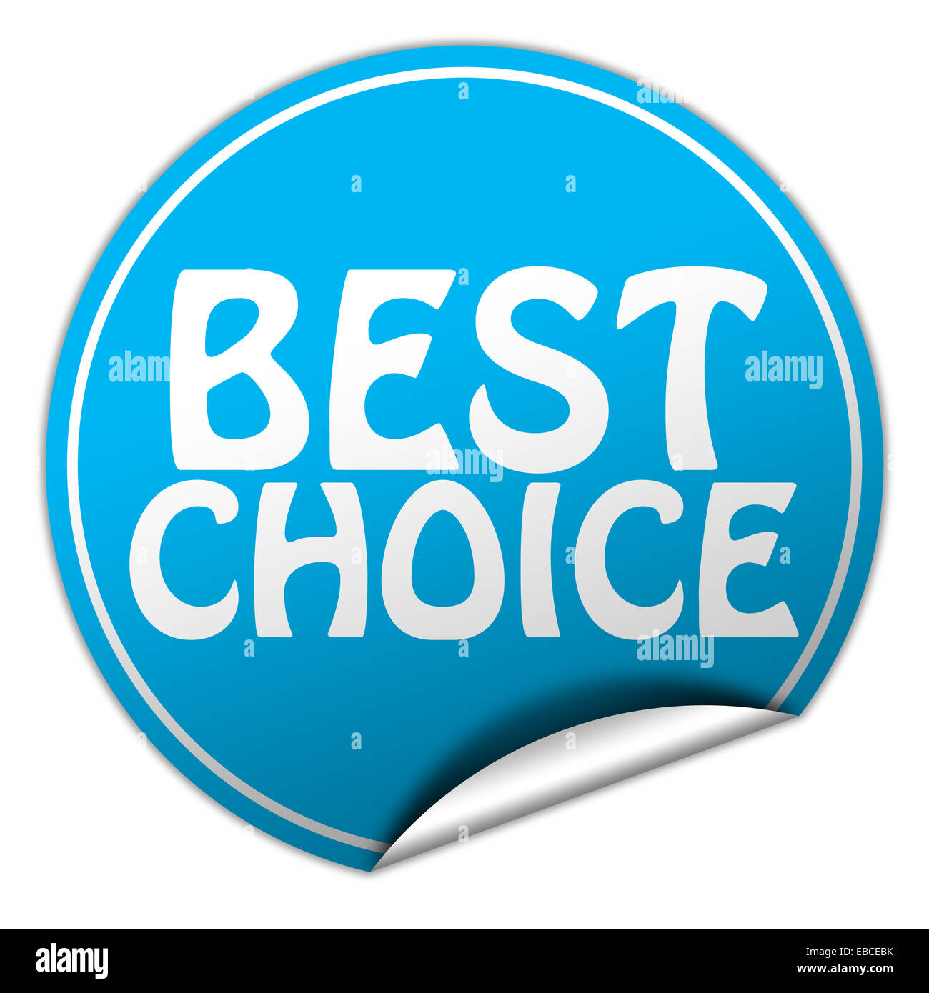 Best Choice round blue sticker on white background Stock Photo - Alamy