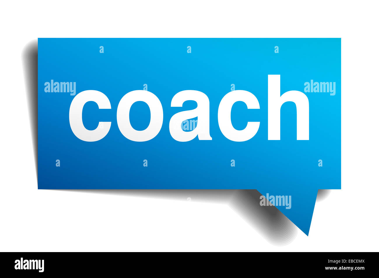 Coach blue 3d realistic paper speech bubble isolated on white Stock ...