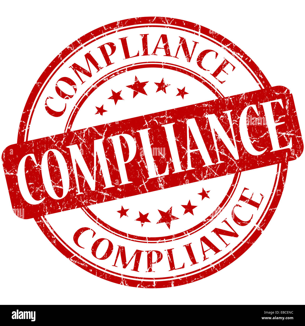 Compliance grunge red round stamp Stock Photo - Alamy