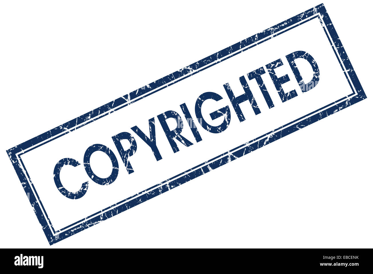 copyrighted blue square stamp Stock Photo - Alamy