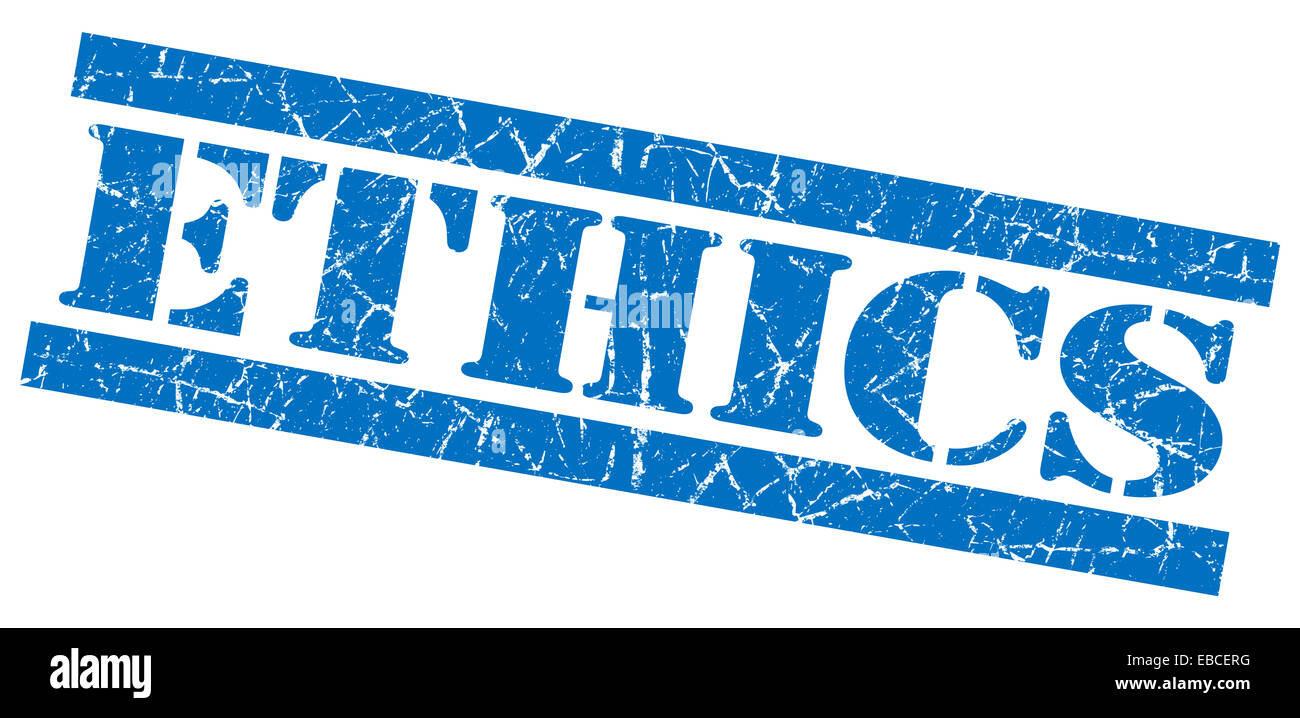 Ethics blue square grunge textured stamp isolated on white Stock Photo ...