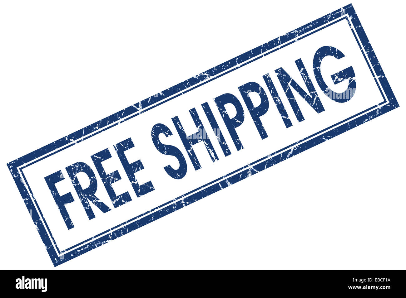 Free shipping blue square grungy stamp isolated on white background ...