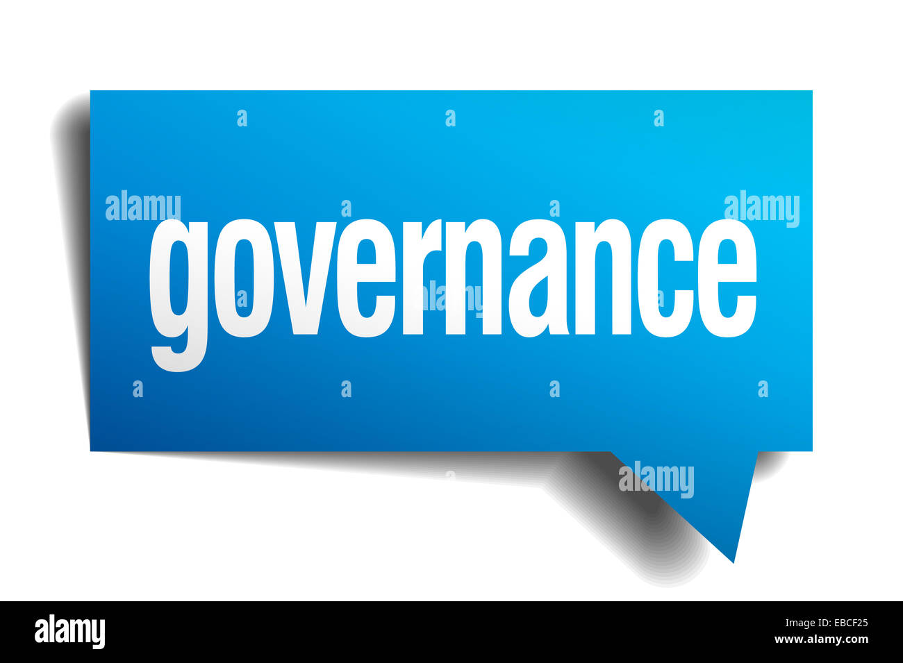 governance blue 3d realistic paper speech bubble Stock Photo - Alamy