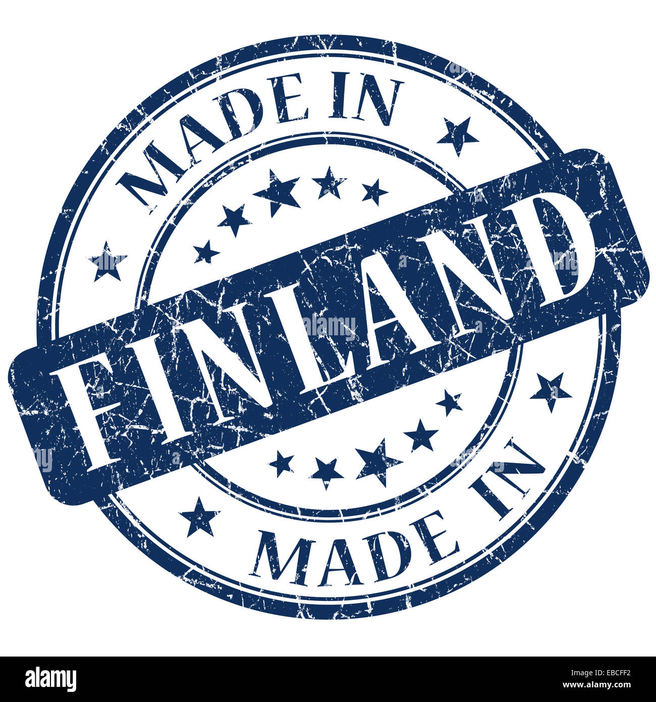 Made In Finland blue stamp Stock Photo - Alamy