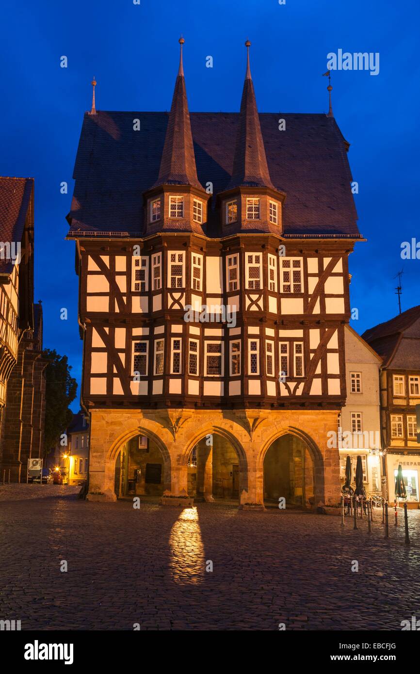 Town hall landmark building architecture night illuminated vertical ...