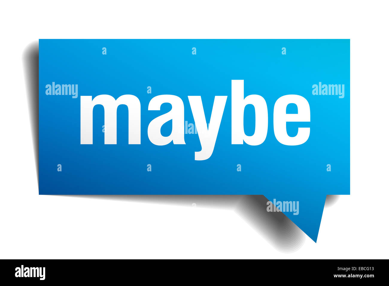 maybe blue 3d realistic paper speech bubble Stock Photo - Alamy