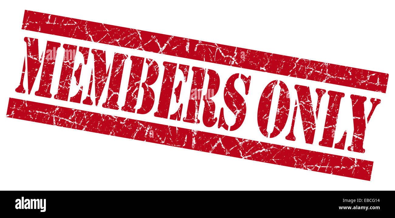 Members only grunge red stamp Stock Photo - Alamy