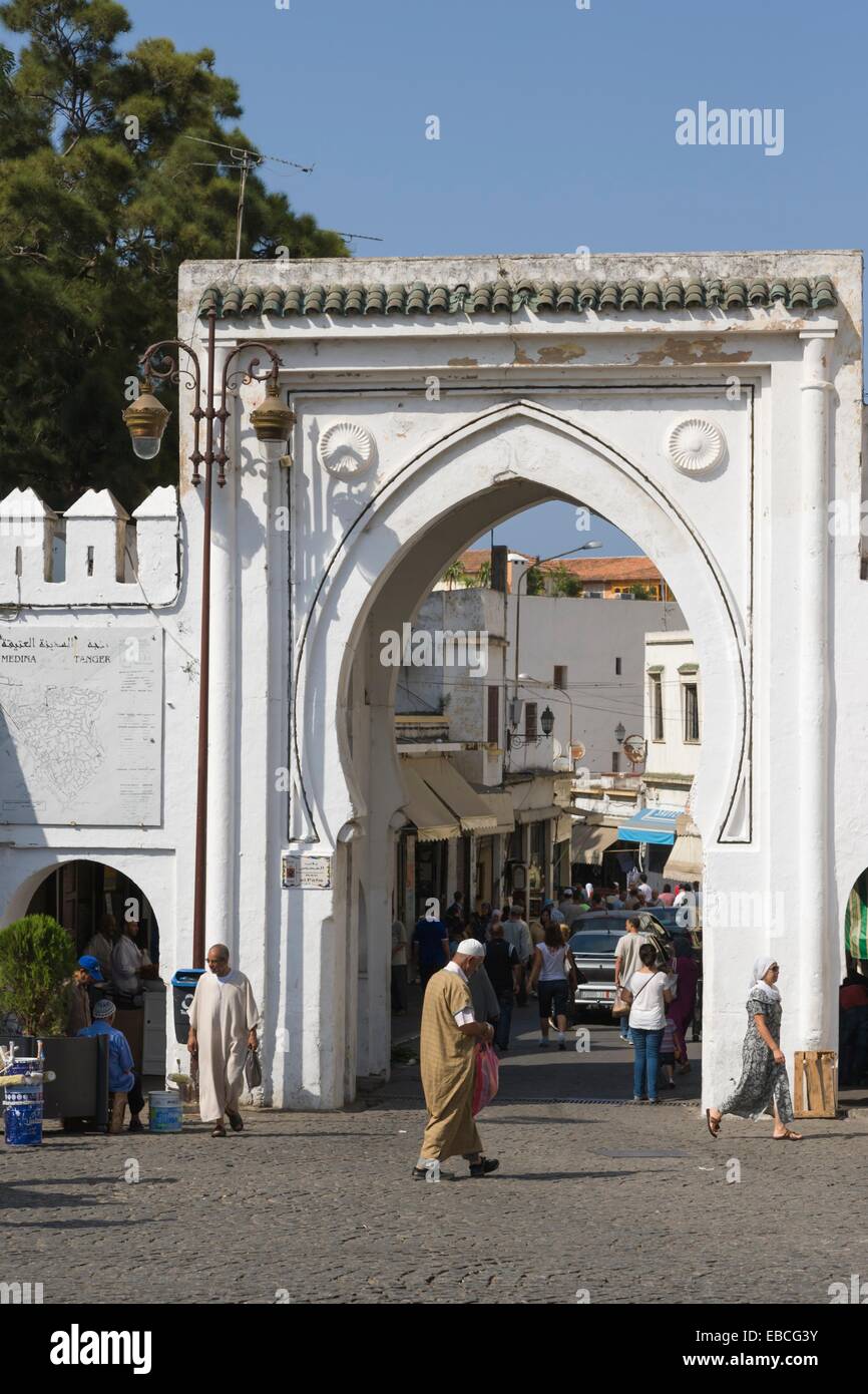 Gates to Medina, old city, Tangier, Tanger, Morocco Stock Photo ...
