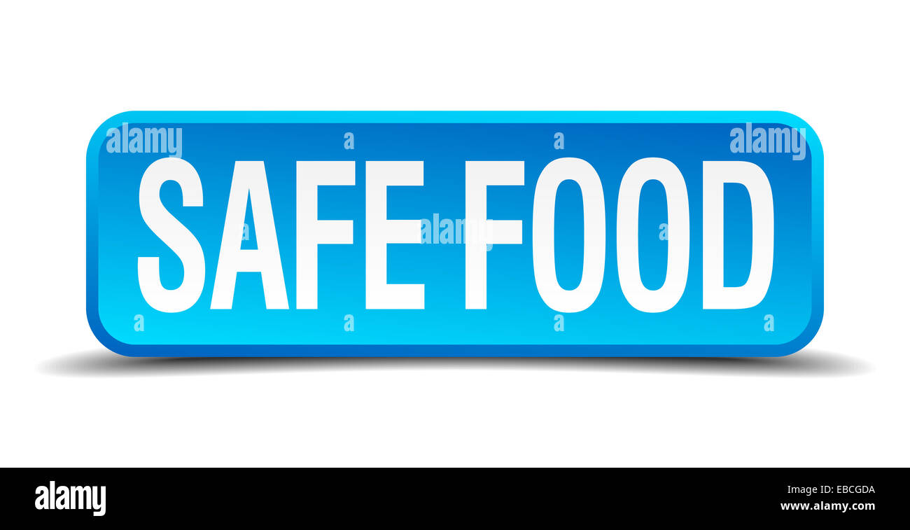 Safe food blue square hi-res stock photography and images - Alamy