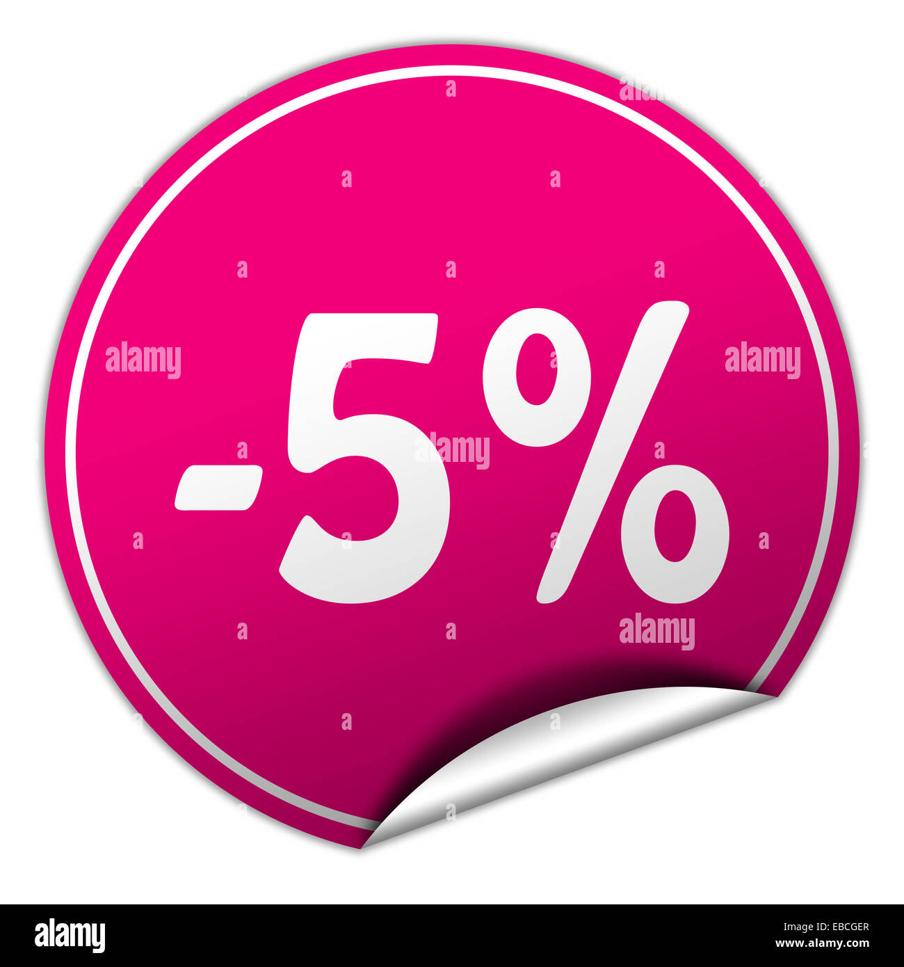 discount round pink sticker on white background Stock Photo - Alamy