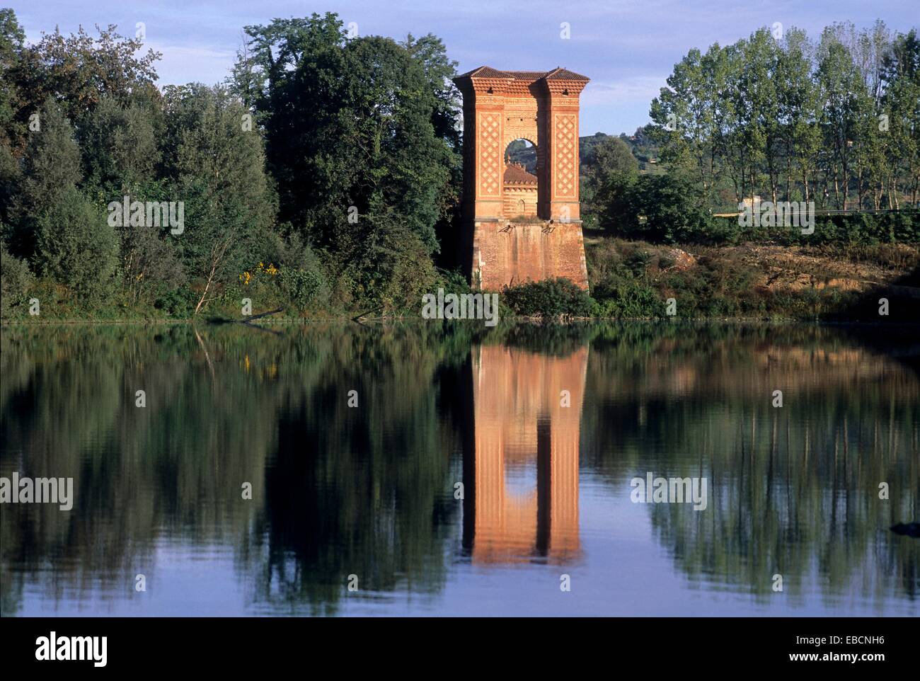 remains of the Royal Bridge over the Tanaro River around Pollenzo Bra ...