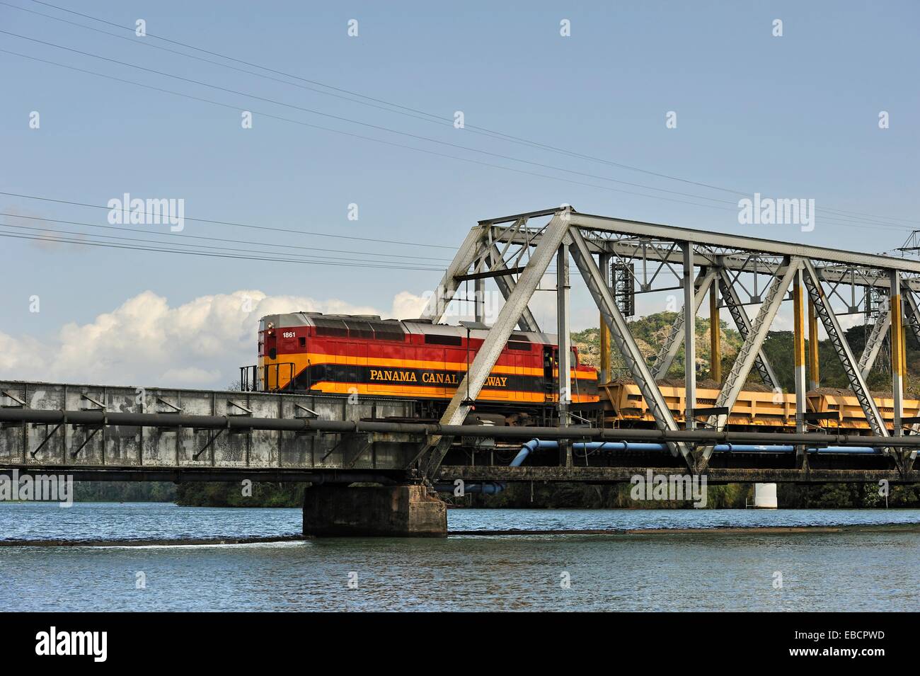 Panama Canal Railway crossing over the Chagres River Republic of Panama ...