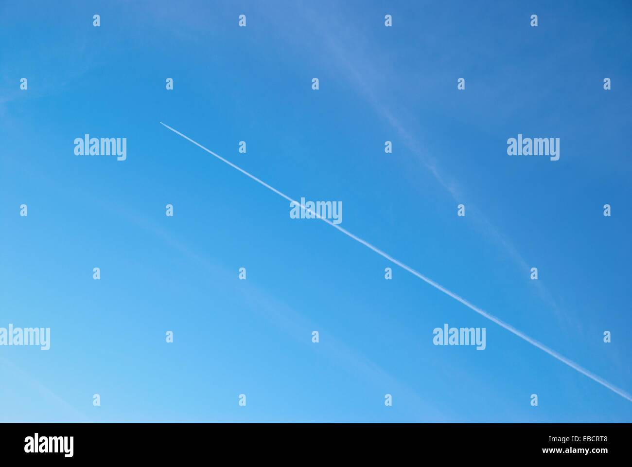 Sky with airplane track can be used for background Stock Photo - Alamy