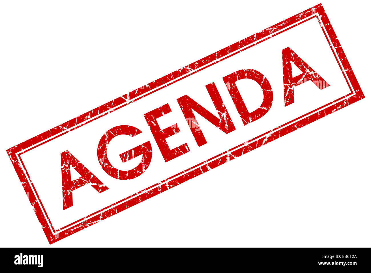 Agenda red square grungy stamp isolated on white background Stock Photo ...