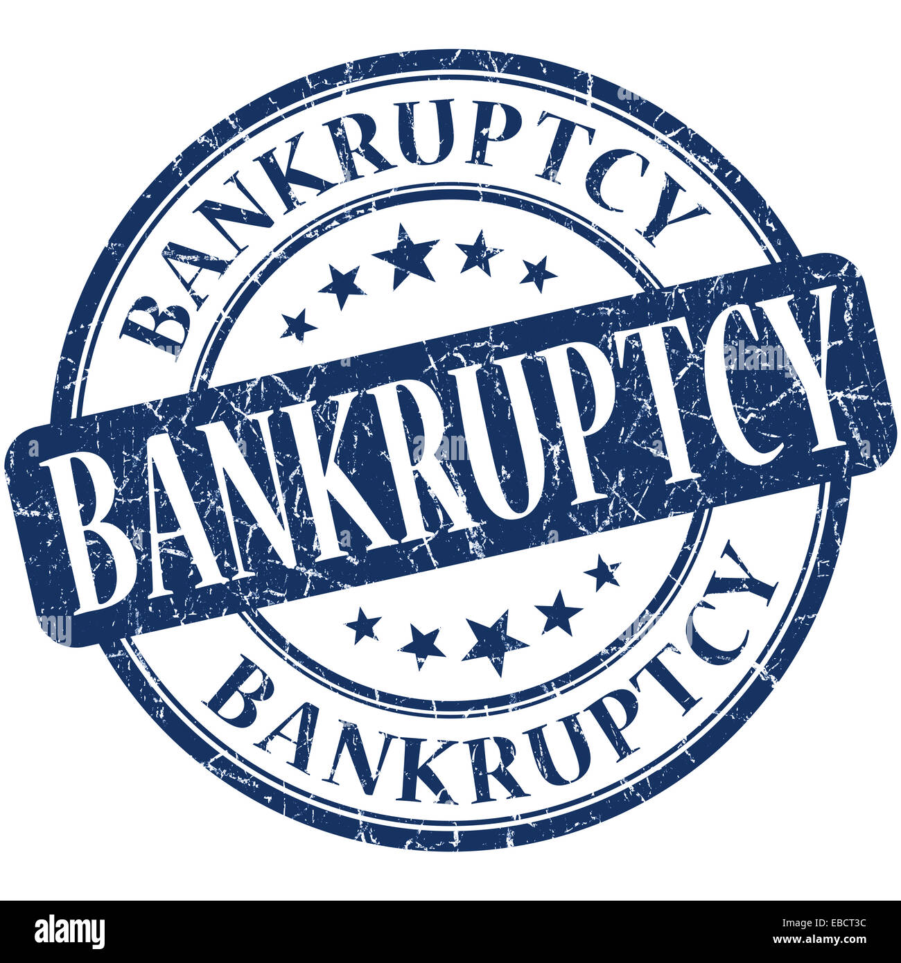 Bankruptcy grunge blue round stamp Stock Photo - Alamy