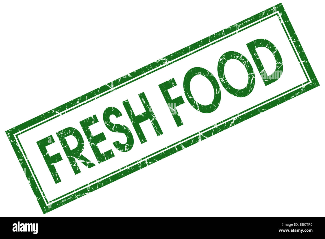 fresh food green square stamp isolated on white background Stock Photo ...