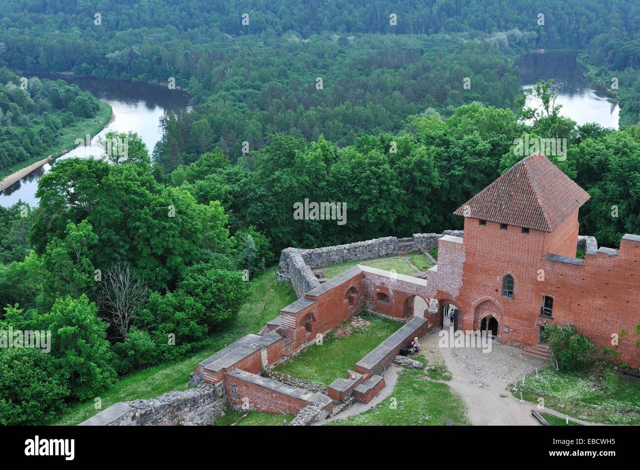 aerial view architecture balte Baltic brick castle color image E.U ...