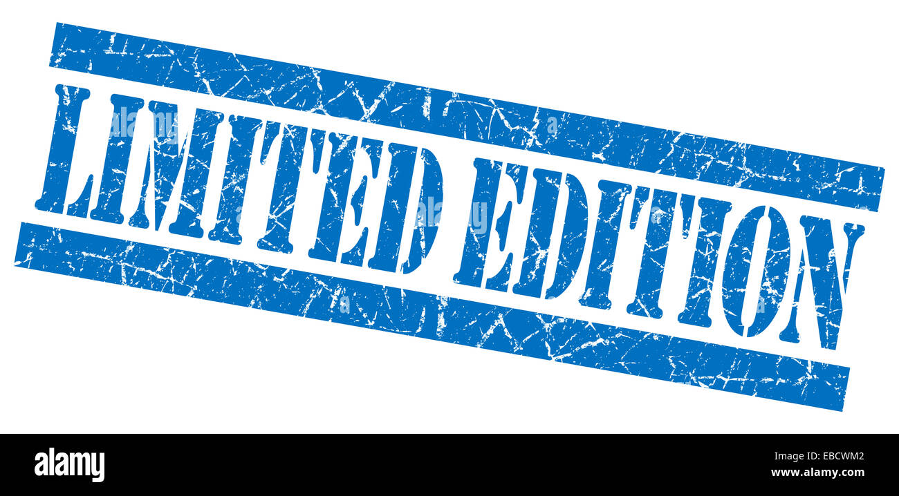 Limited edition grunge blue stamp Stock Photo - Alamy