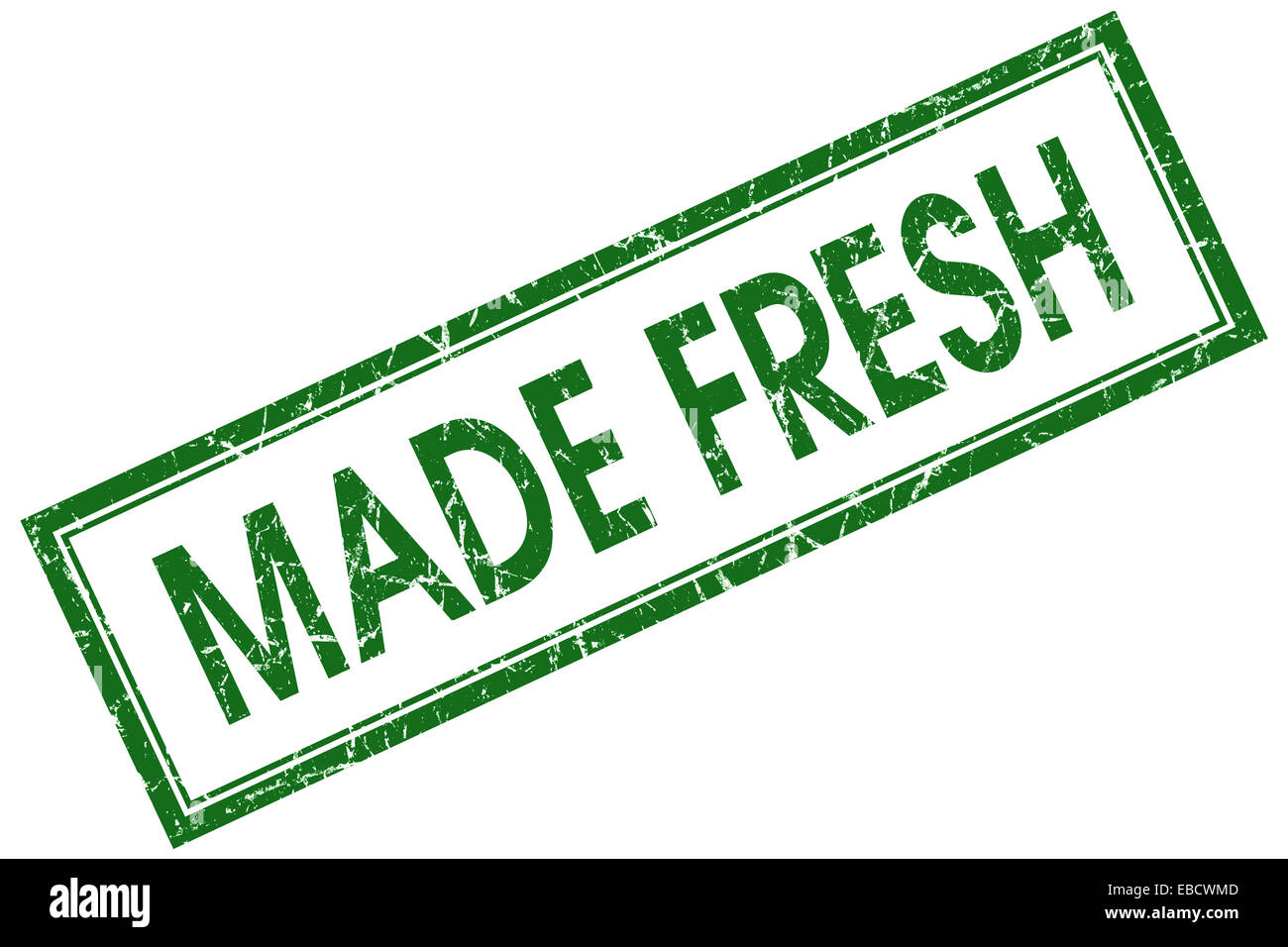 made fresh green square stamp isolated on white background Stock Photo ...