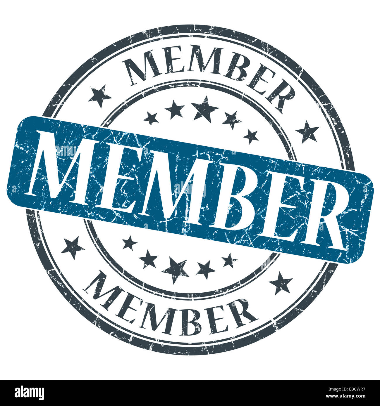 Member blue grunge round stamp on white background Stock Photo - Alamy
