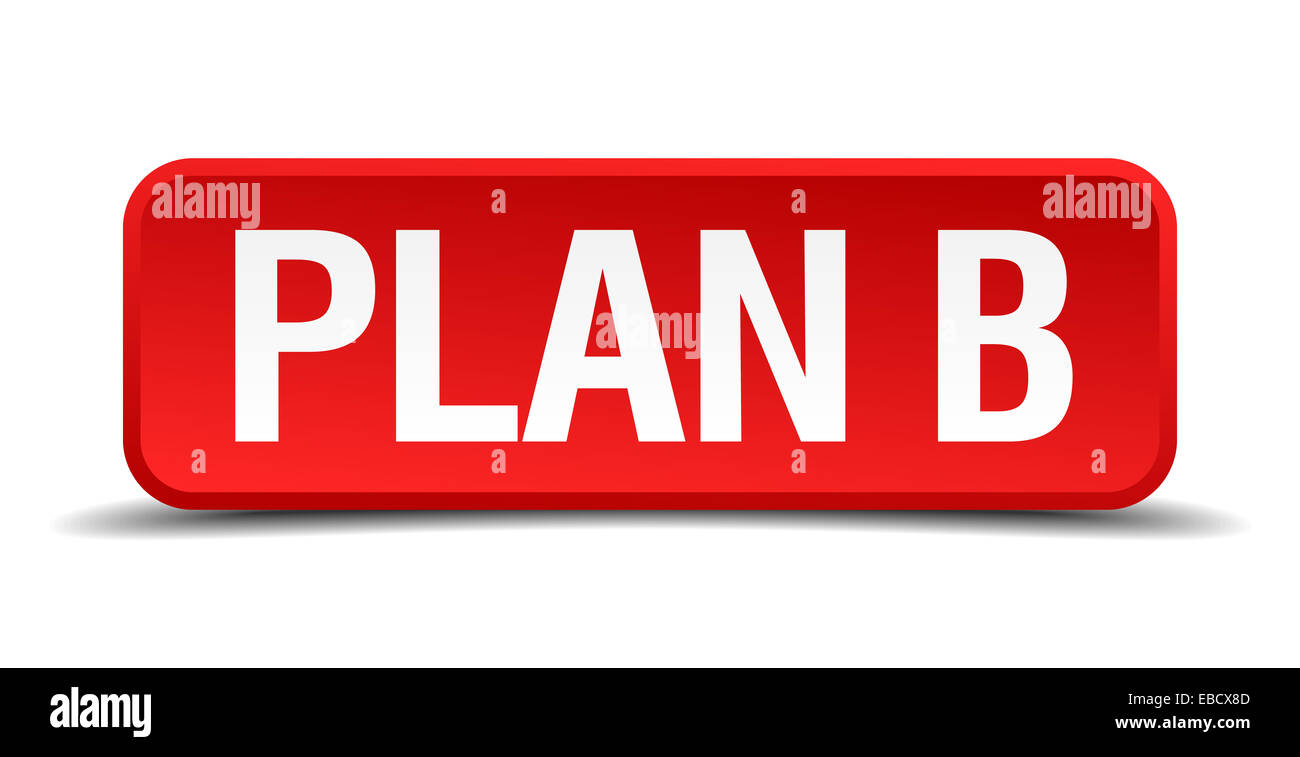 Plan b red 3d square button isolated on white Stock Photo - Alamy