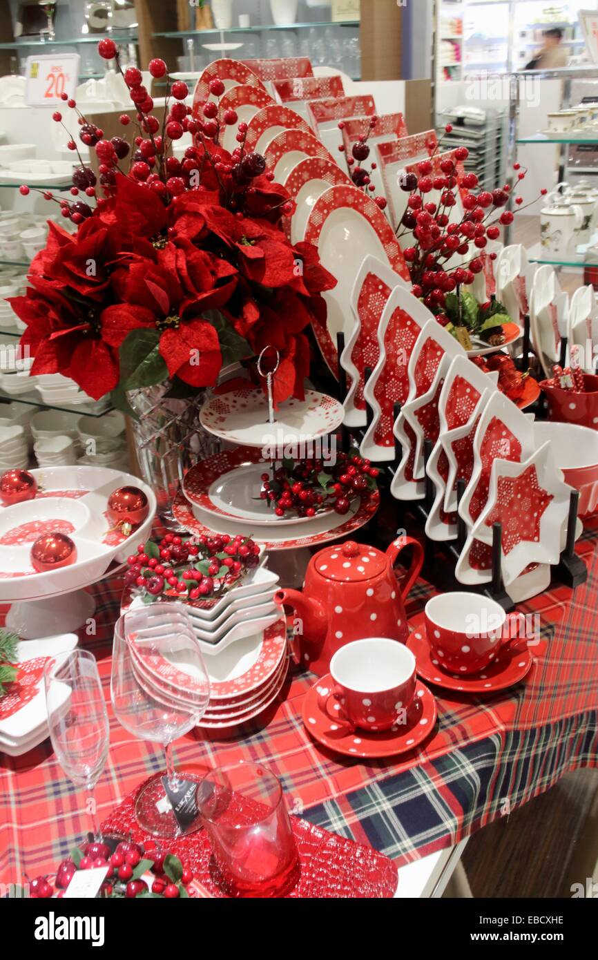 Decoration in department stall, dining table Stock Photo - Alamy