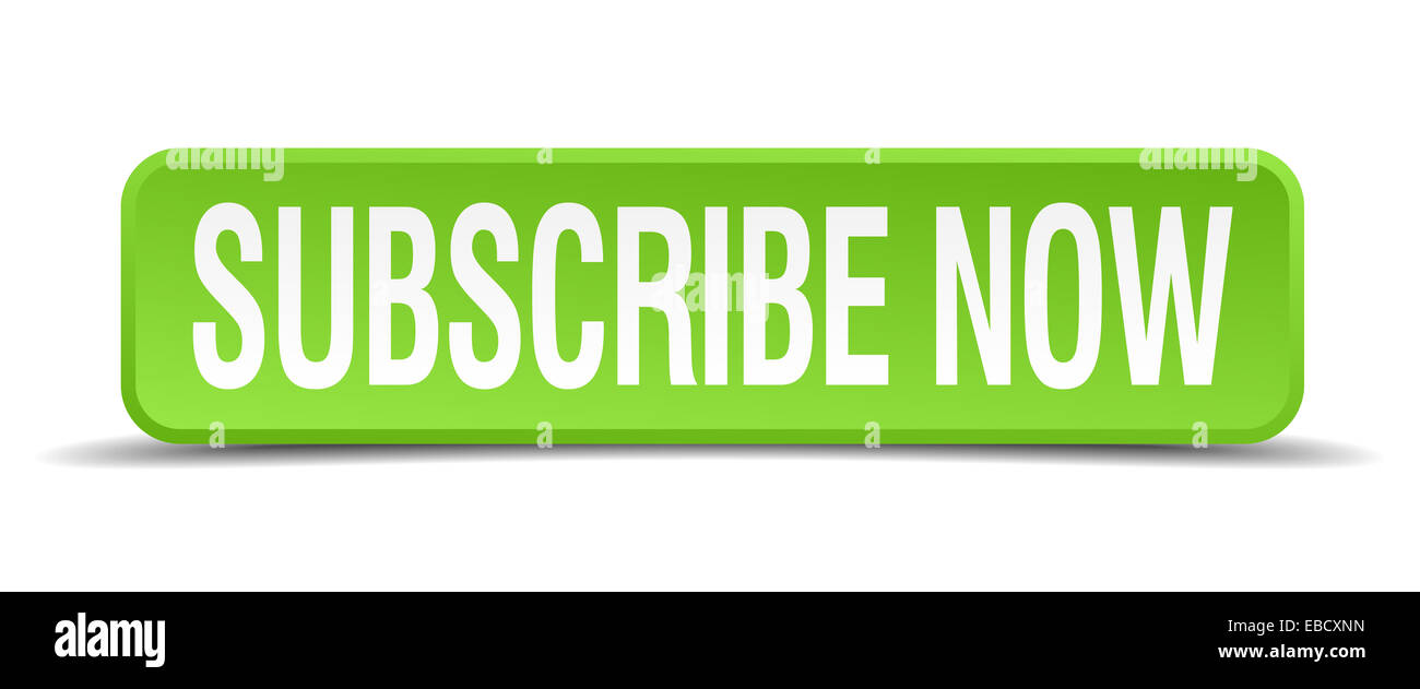 green 3d realistic square isolated button Stock Photo - Alamy