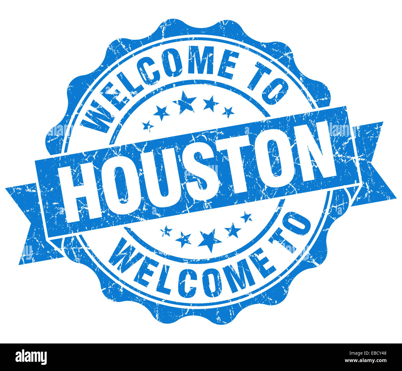 welcome to Houston blue vintage isolated seal Stock Photo - Alamy