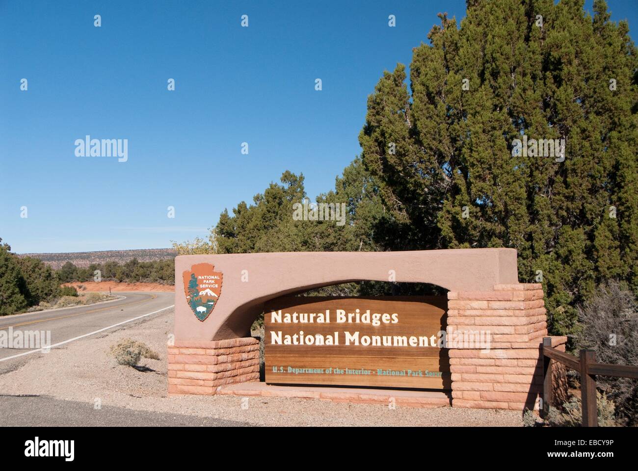Natural bridges national monument sign hi-res stock photography and ...