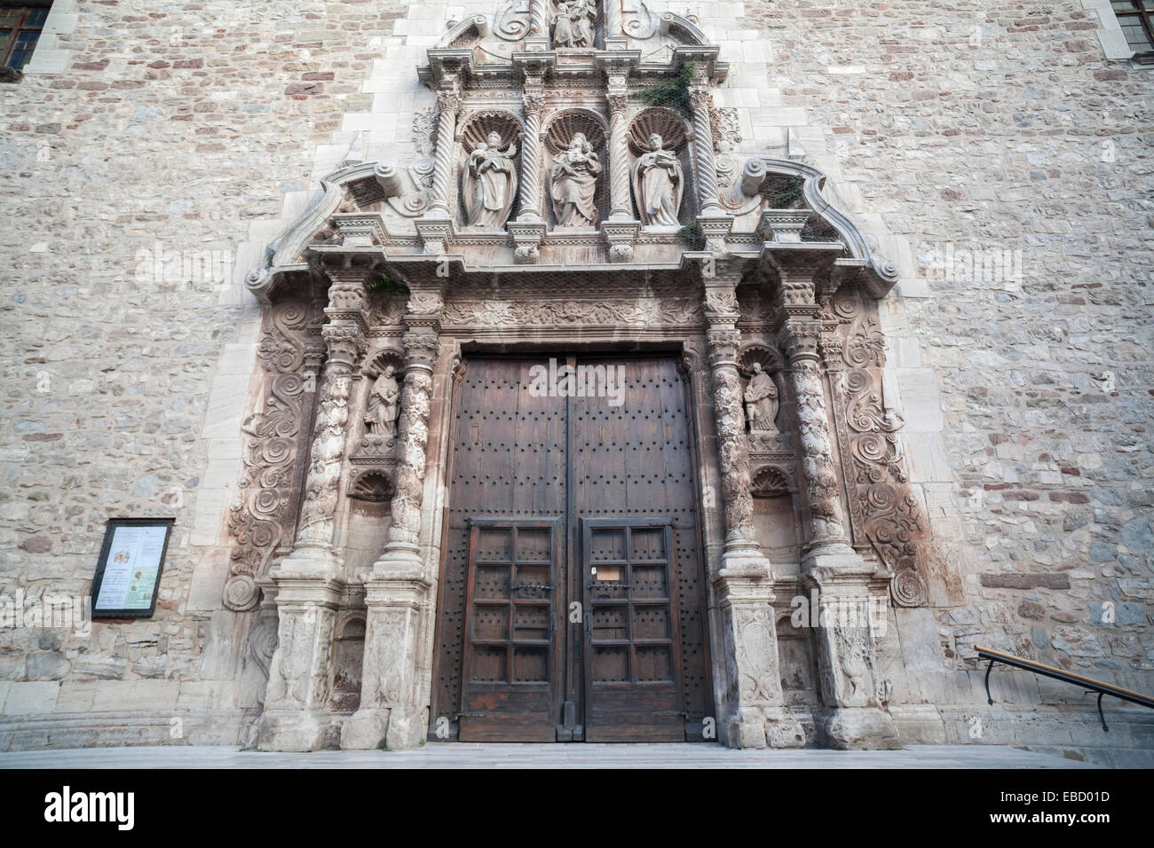 Moià,Catalonia,Spain.Church door entrance Stock Photo - Alamy