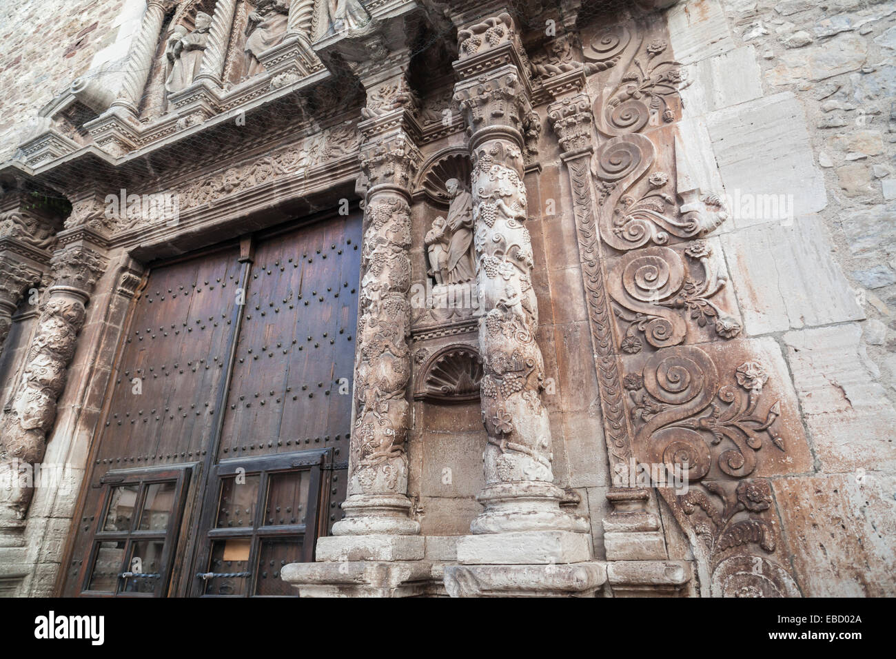 Moià,Catalonia,Spain.Church door entrance Stock Photo - Alamy