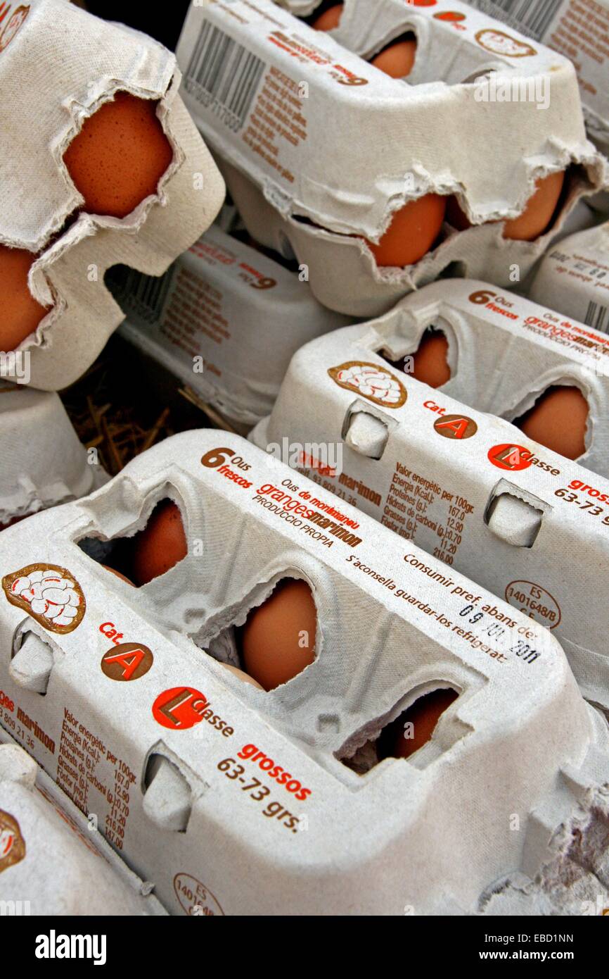 Boxes of chicken eggs Stock Photo - Alamy