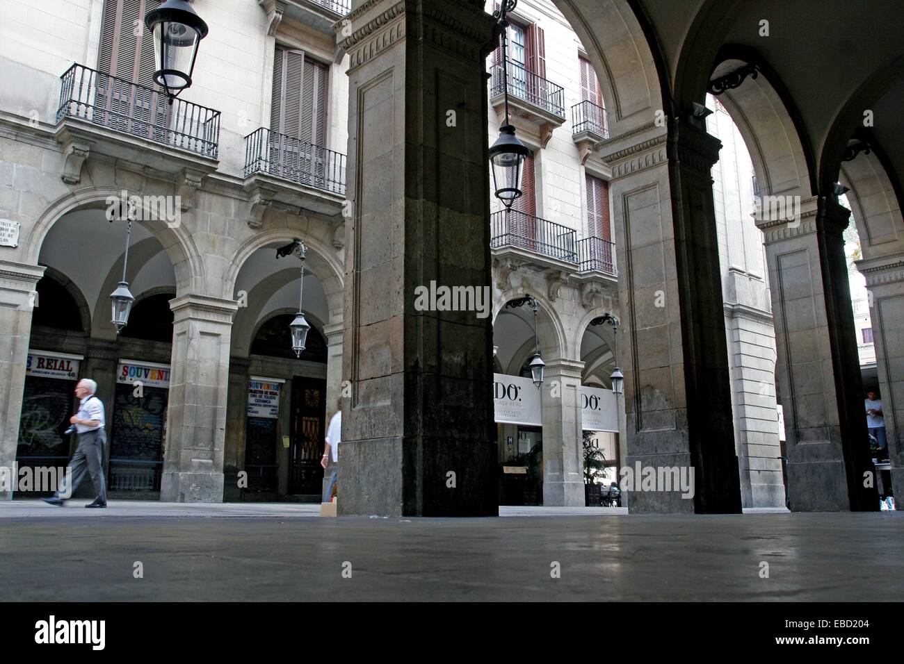 arcades Colon Street Plaça Reial Gothic Quarter Barcelona Catalonia ...