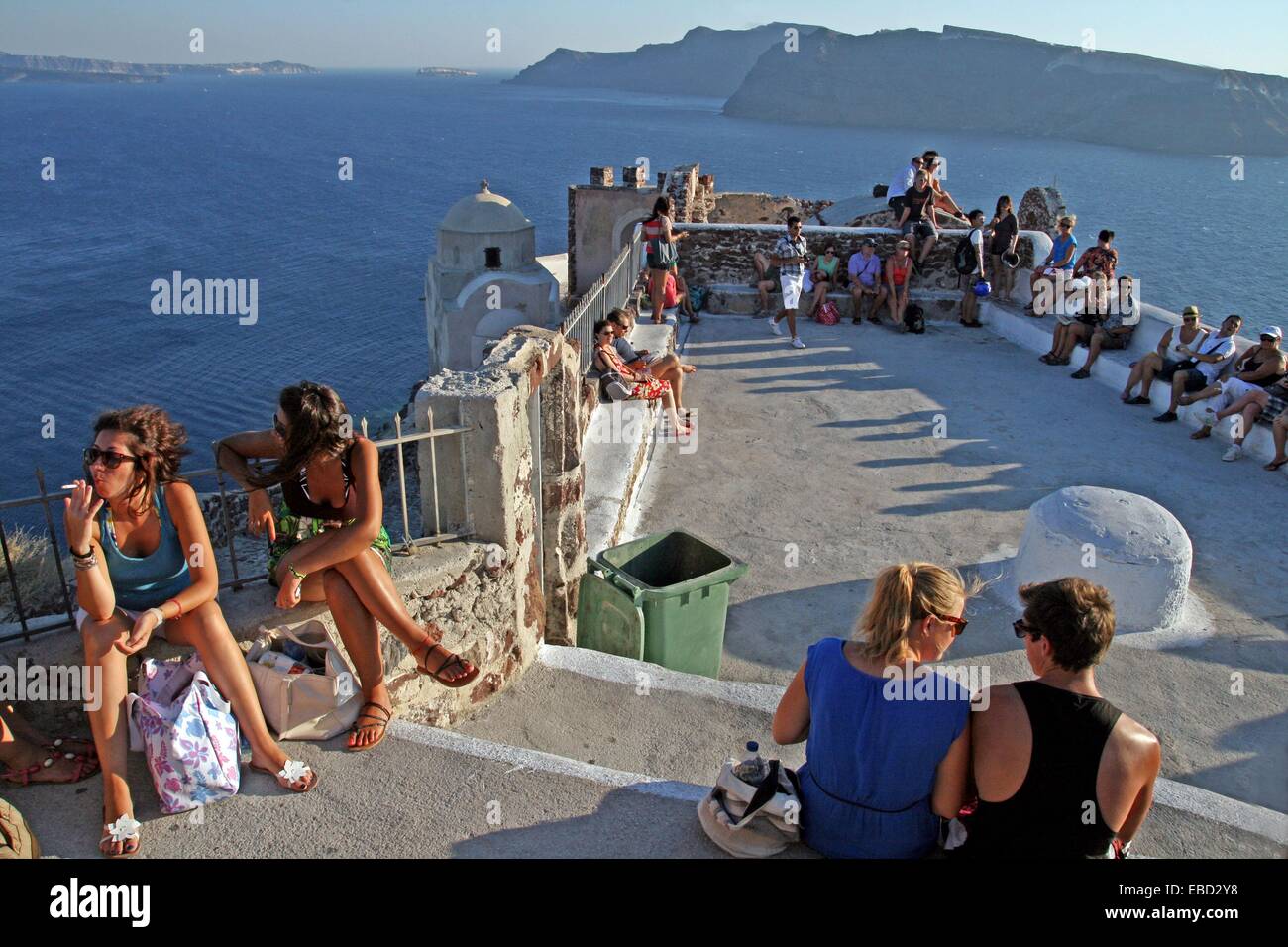 castle, sunset, Oia, Santorini, Greece Stock Photo - Alamy